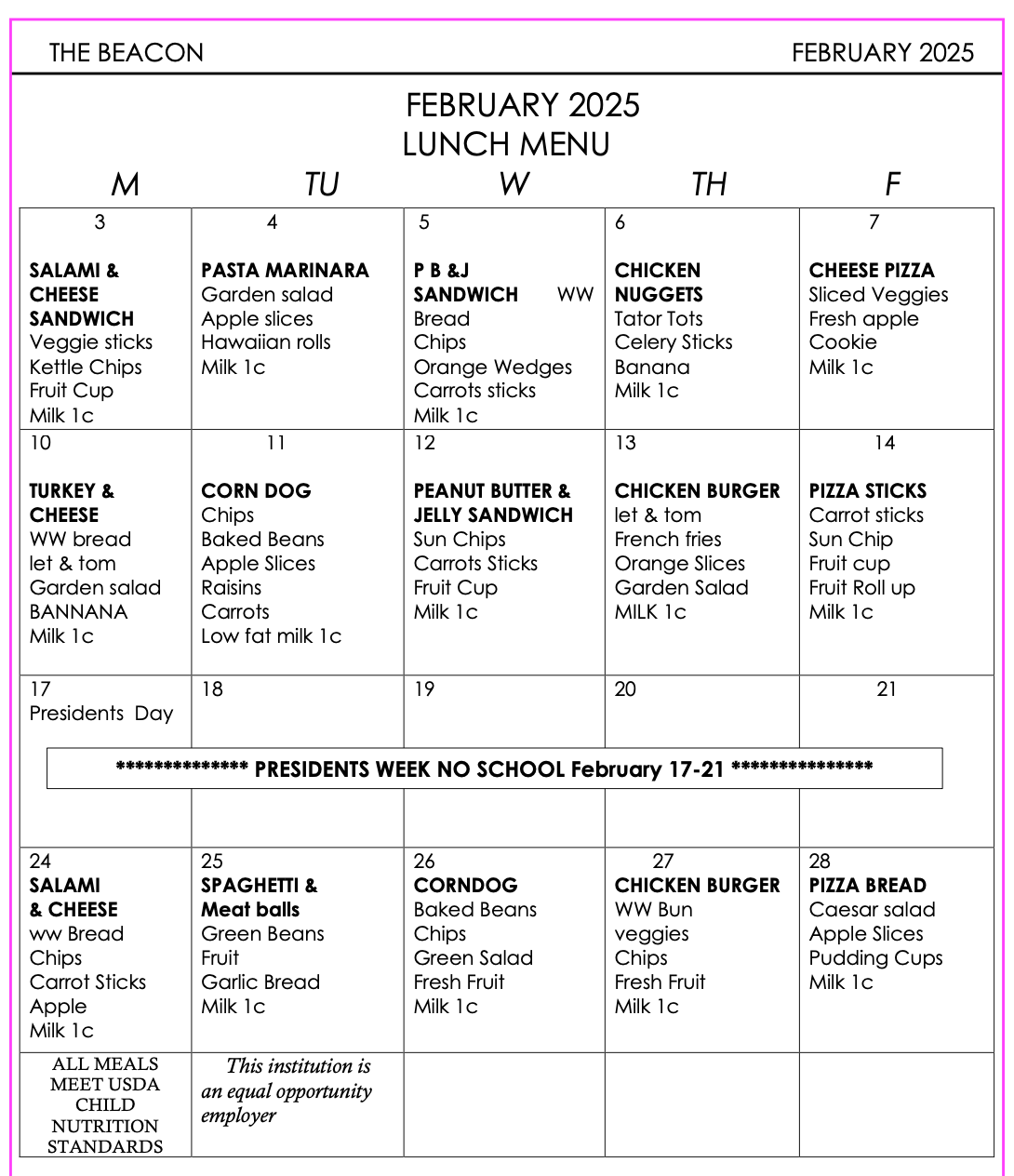 Nutrition - Arena Elementary School